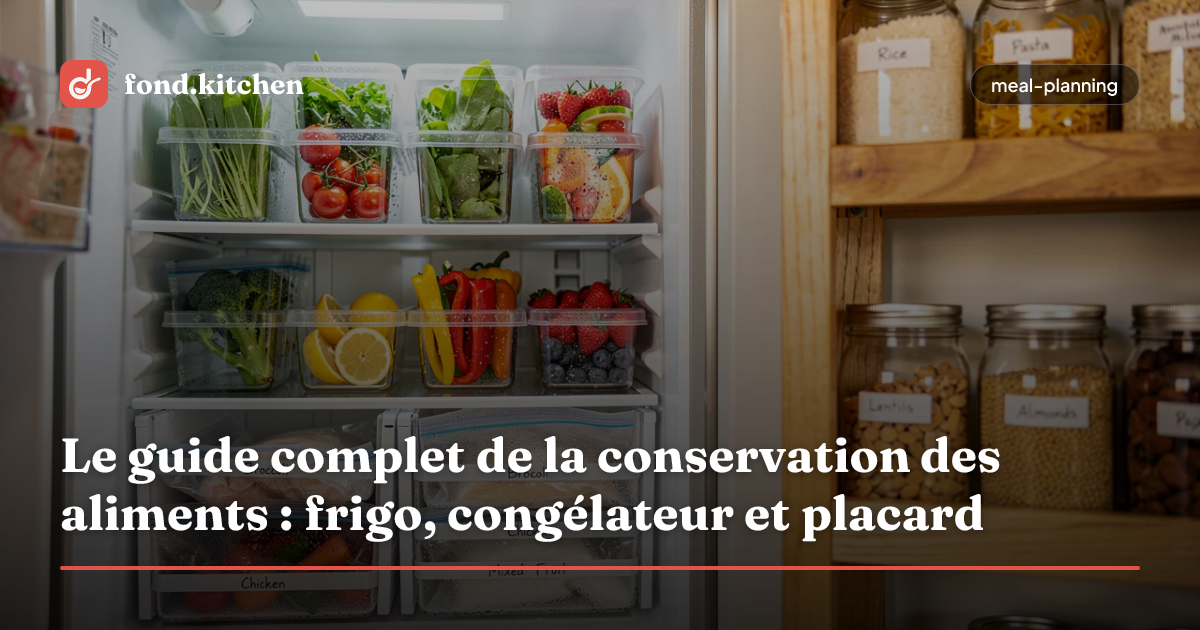 Tableau durée de conservation des aliments (2026) | Fond